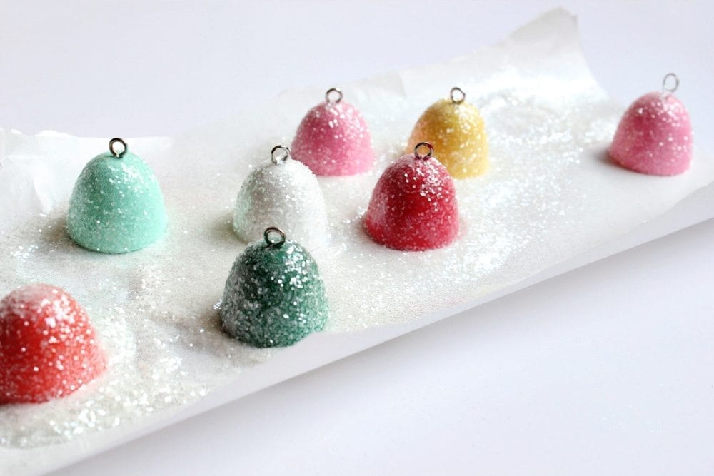 DIY Glittery Gumdrop Ornaments
